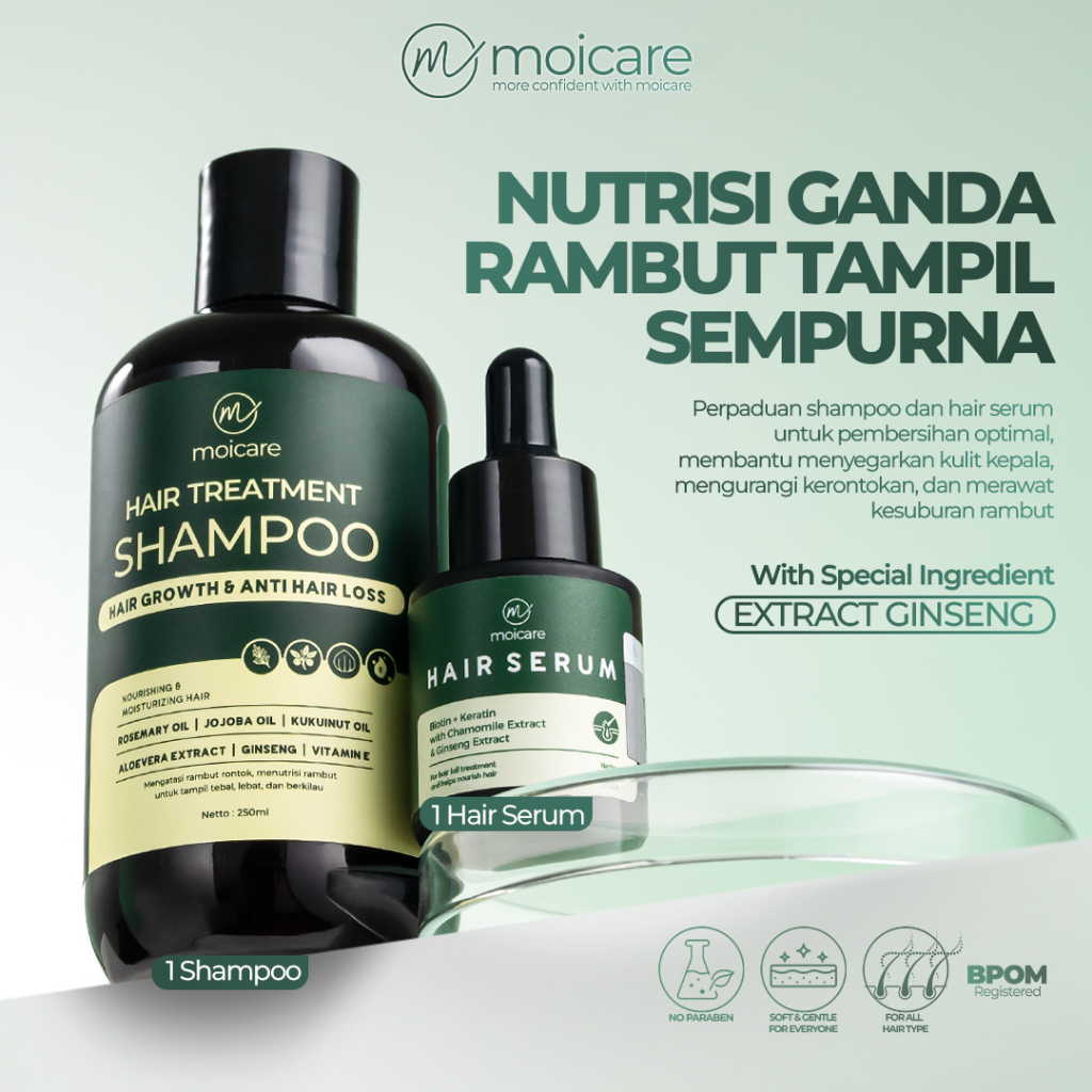Jual Paket Moicare Hair Serum + Shampoo – Penumbuh Rambut Tebal Sehat ...