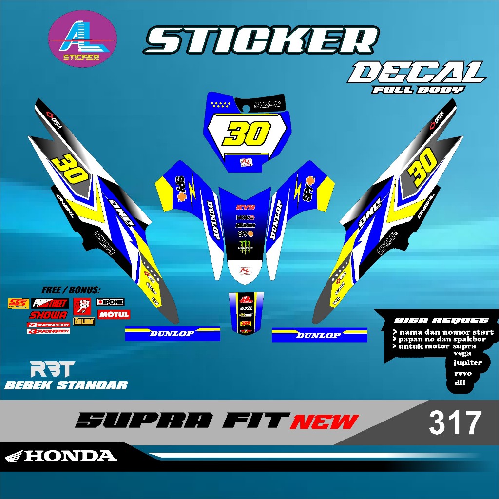 Jual Sticker RBT DECAL SUPRA FIT NEW FULL BODY TERBARU TERVIRAL MOTOR ...