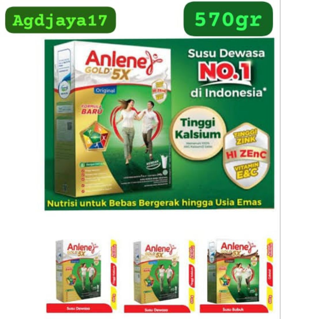 Jual Anlene Gold 5X Susu Bubuk Dewasa 570g / Untuk usia +51 / Anlene Gold 5X Susu Bubuk [1dus ...