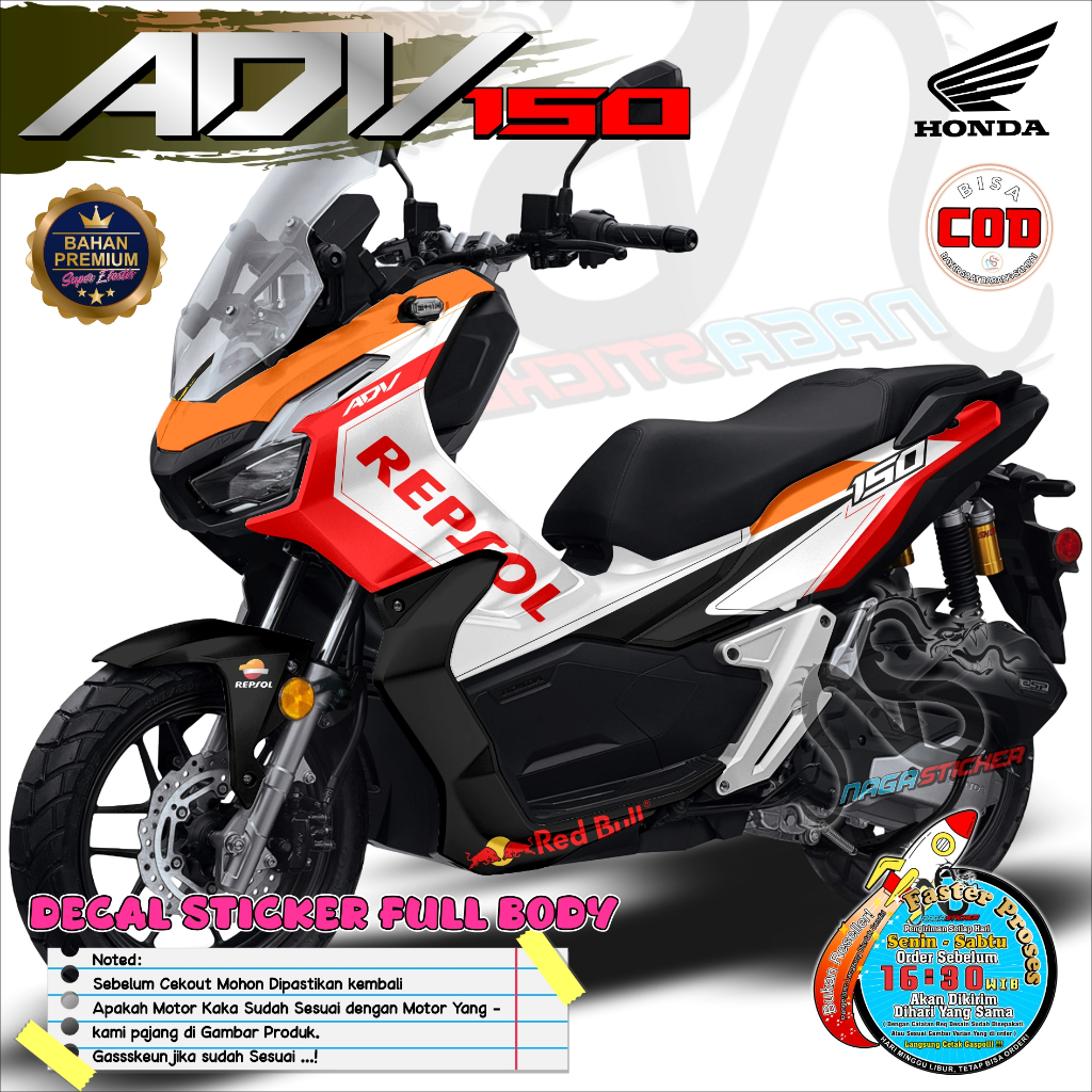 Jual COD Decal Sticker Full Body Motor Honda ADV 150 REPSOL Desain ...