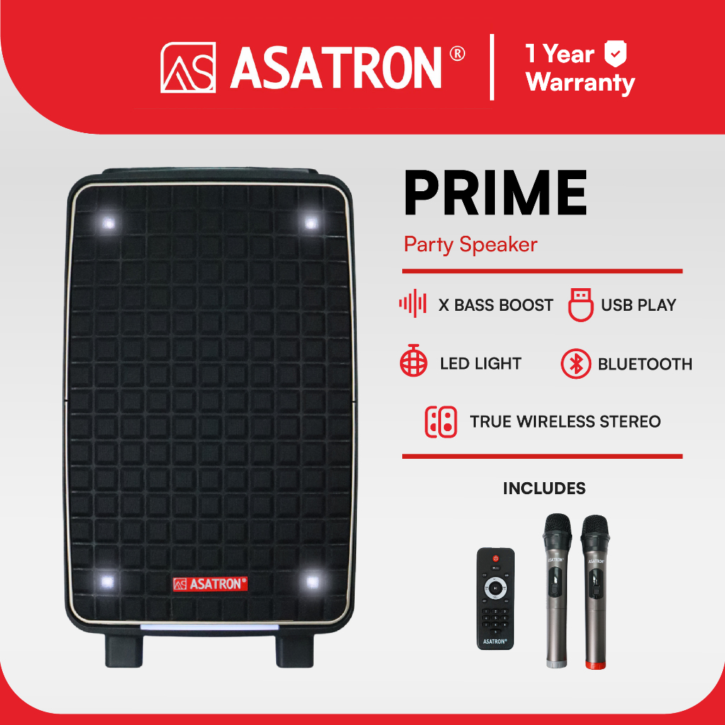 Jual Asatron Prime 12 Inch Bluetooth Karaoke Party Speaker with 2 ...
