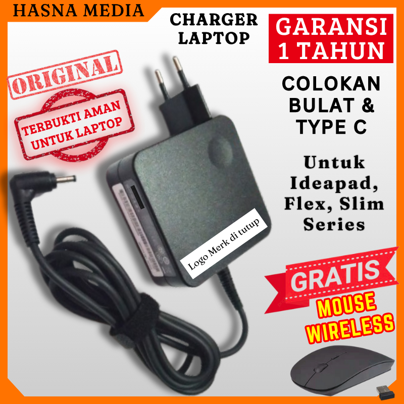 Jual ORIGINAL Charger Laptop Lnv0 Colokan Bulat dan TYPE C 45W dan 65W ...