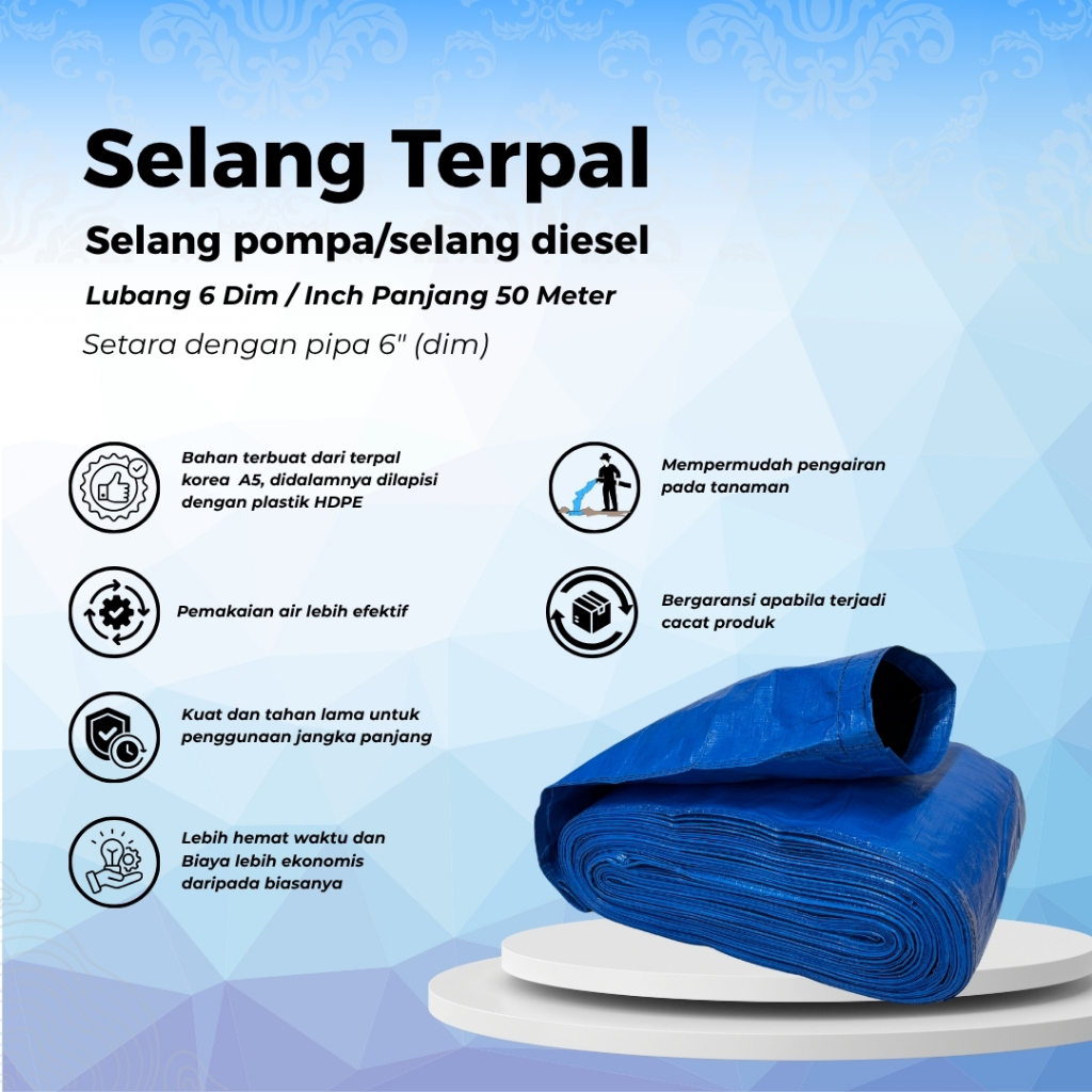 Jual selang terpal . selang pompa , selang diesel , lubang 4 inc / dim ...