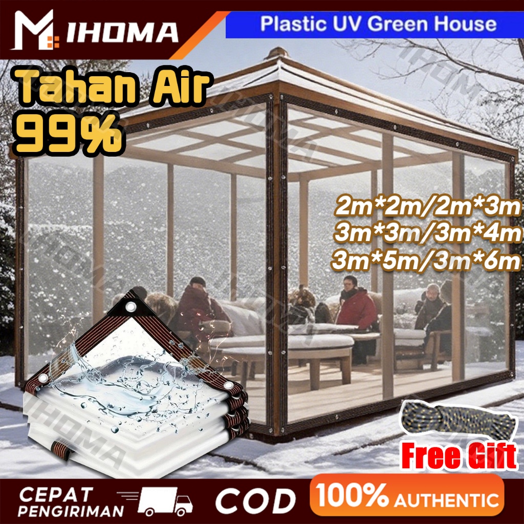 Jual Terpal Plastik Bening/Membungkus kain plastik transparan berlubang ...