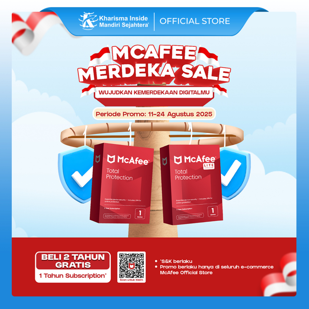 Jual McAfee Merdeka Sale - Beli 1 Tahun Gratis 1 Tahun McAfee Total ...