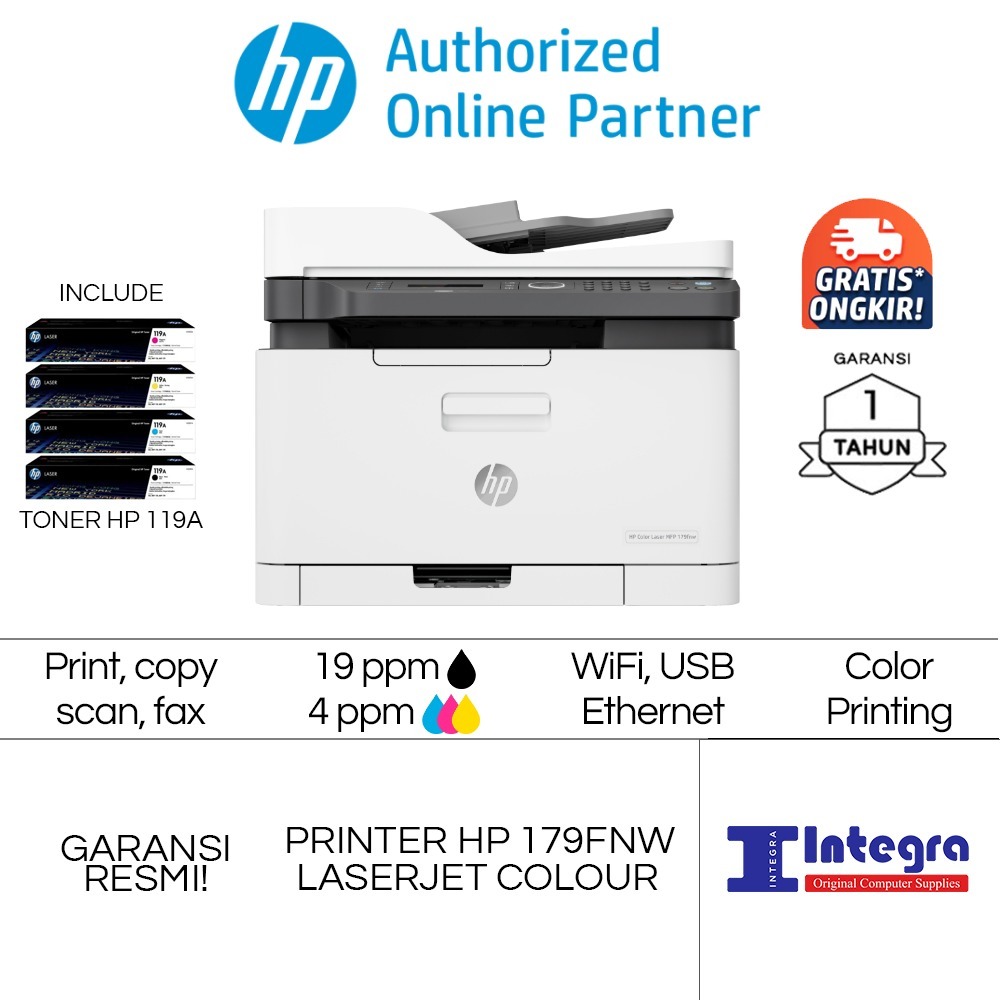 Jual Printer HP Color Laser MFP 179fnw | M179FNW (AIO) Print Scan Copy ...