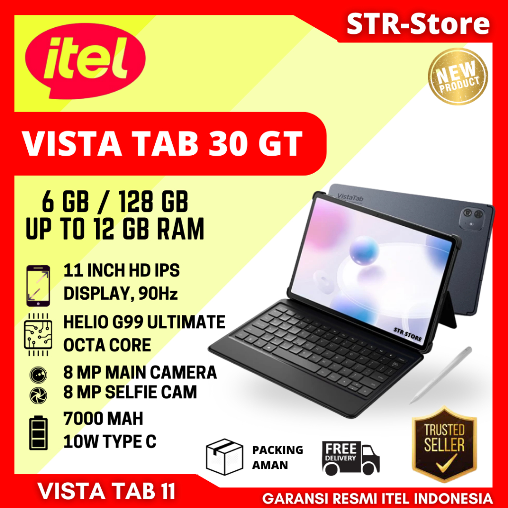 Jual ITEL VISTA TAB 30 GT 6/128 GB BATERAI 7000 mAh GARANSI RESMI ITEL ...