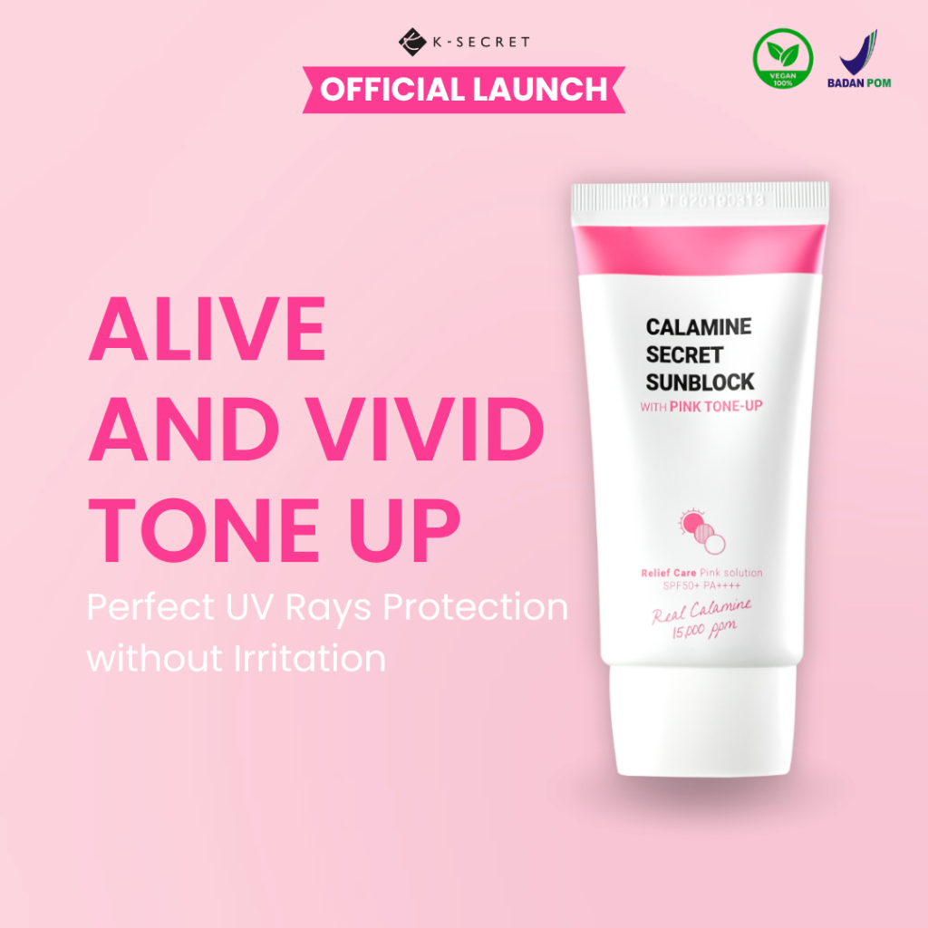 Jual K-SECRET Calamine Secret Sunblock with Pink Tone-Up | Shopee Indonesia