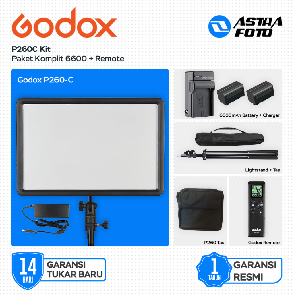 Jual Godox LED P260C Bi-Color Lampu LED Video Continues Light Panel ...