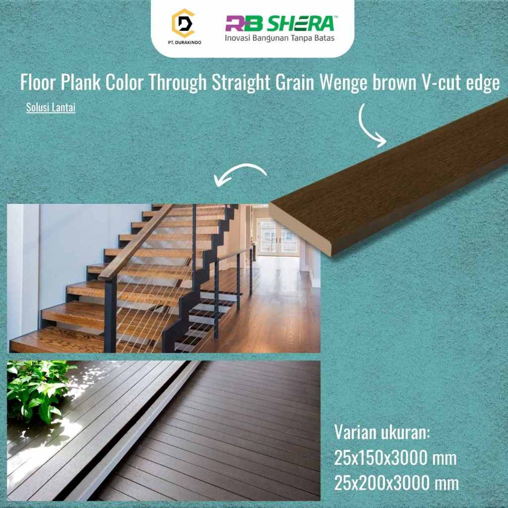 Jual RBShera Floor Plank Color Throught Straight Grain Wenge brown V ...