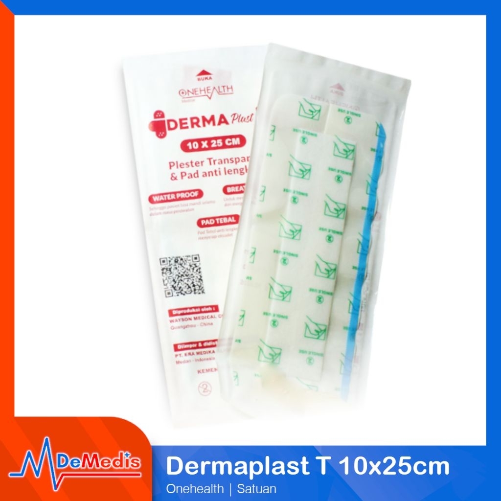 Jual Dermaplast 10x25cm Plester Luka Anti Air Transparan ONEHEALTH ...