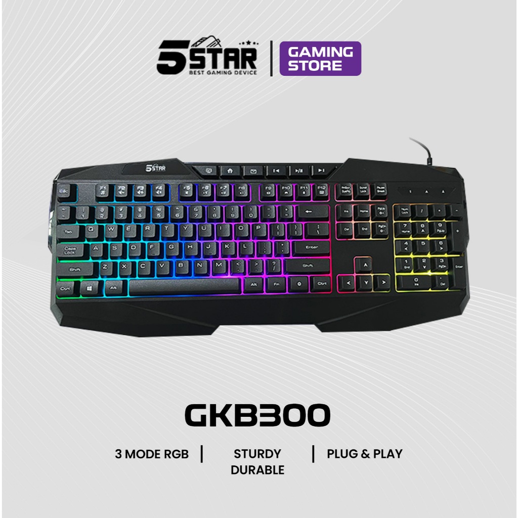 Jual 5Star Gaming GKB300 Keyboard Gaming Membrane Full Key Membrane ...