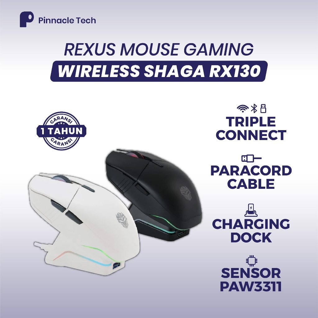 Jual Mouse Wireless Bluetooth Kabel Rexus RX-130 SHAGA Gaming ...
