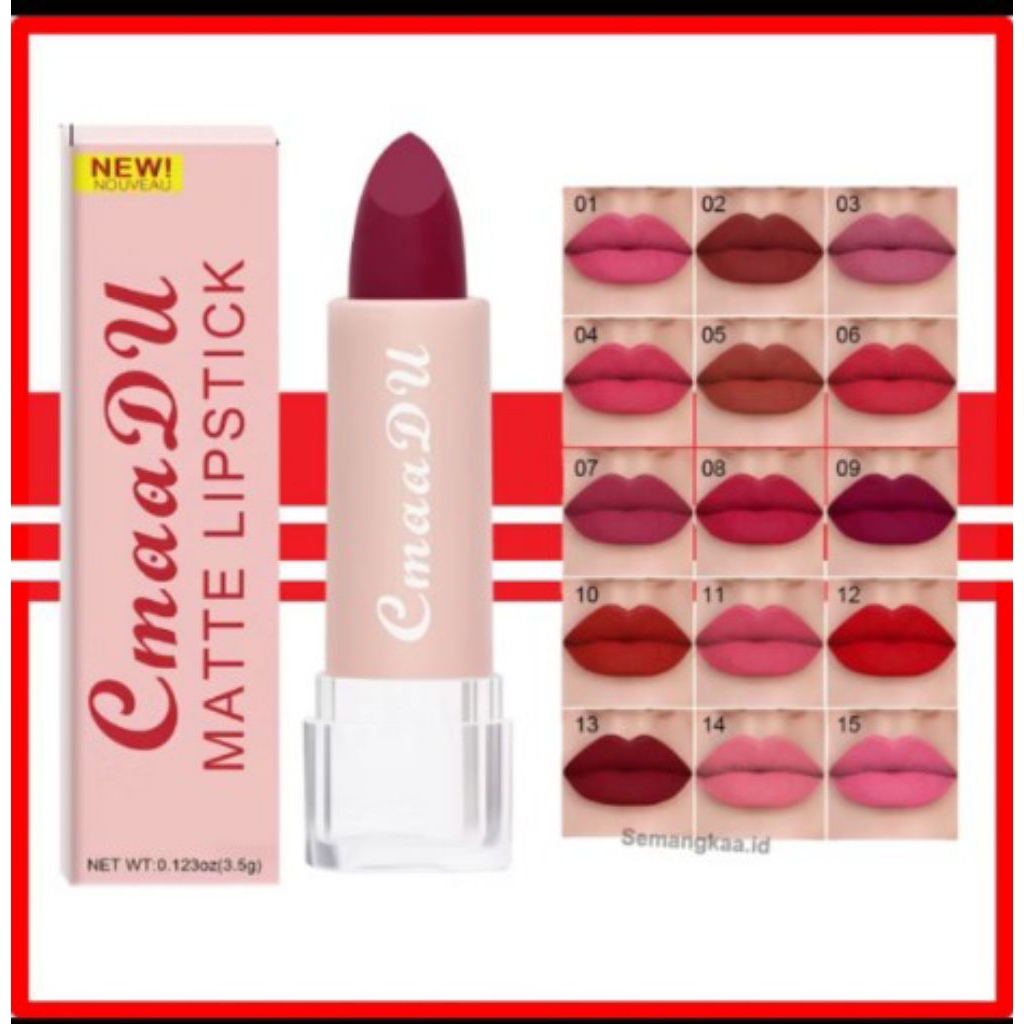 Jual Lipstik Matte CMAADU - Tahan Air, Pigment Kuat, Warna Alami ...