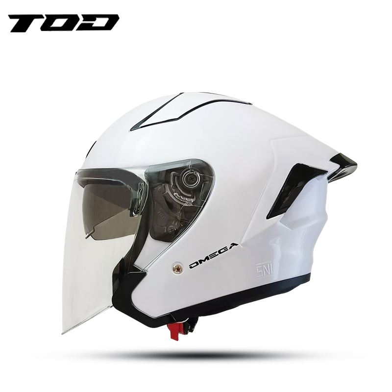 Jual HELM DEWASA HALF FACE PREMIUM GREY DOF TOD OMEGA SNI KACA DATAR ...
