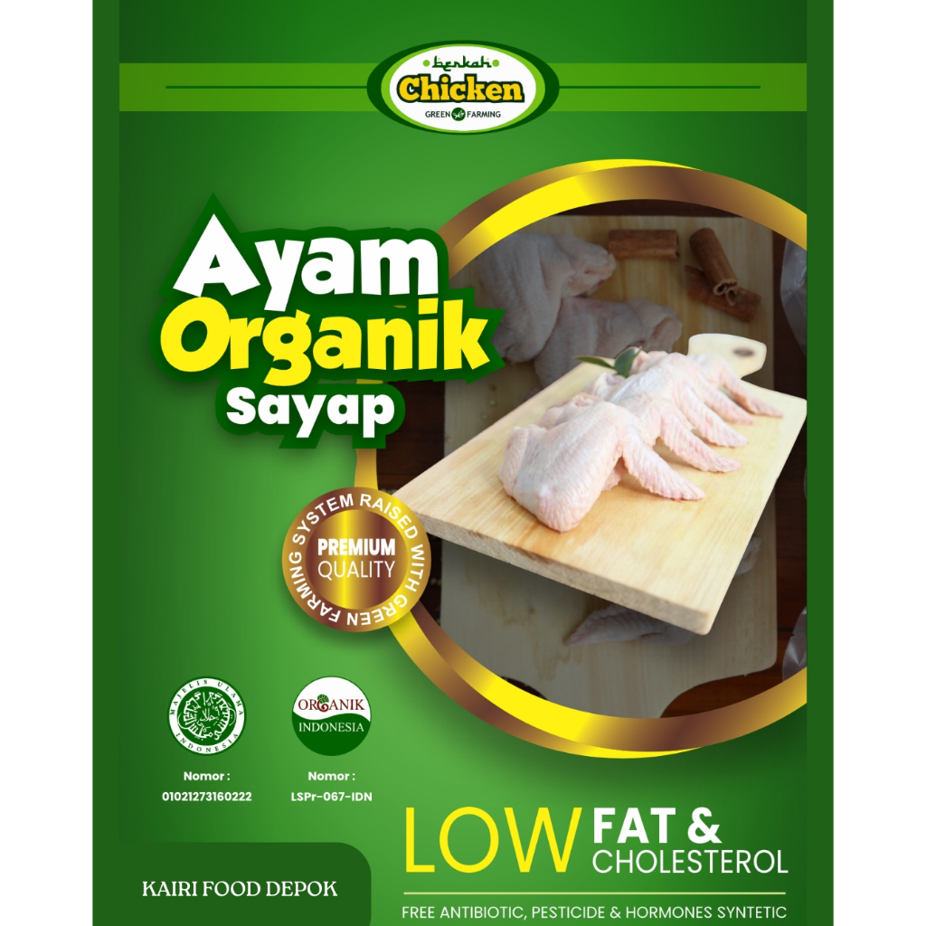 Jual Berkah Chicken | Ayam Organik SAYAP 1 Kg - Frozen Food Sehat dan ...