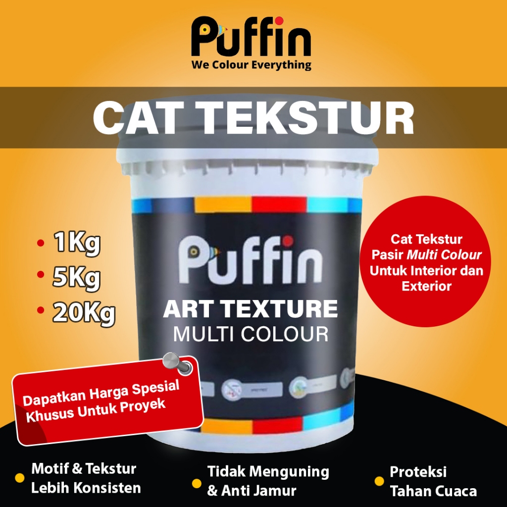 Jual Cat Tekstur Puffin Texture Multicolour cat tembok Texture Batu ...