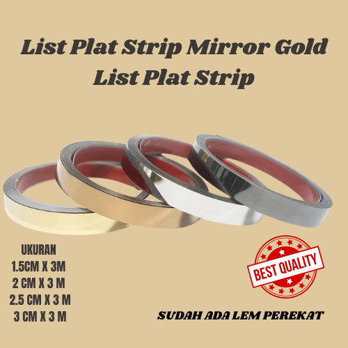 Jual List Plat Strip Mirror - List Stainless Steel - List Gold Strip 1. ...