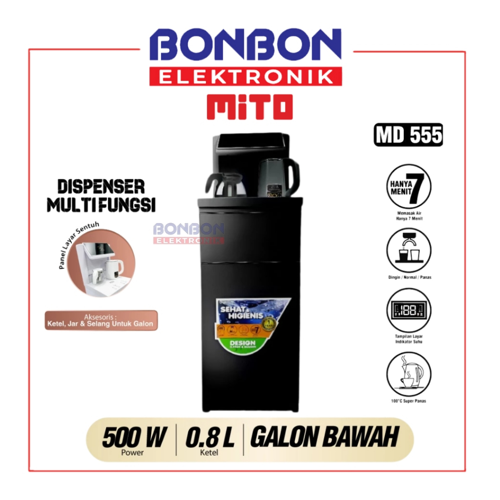 Jual [INSTANT] MITO Water Dispenser Galon Bawah MD 555 BLACK / MD555 ...