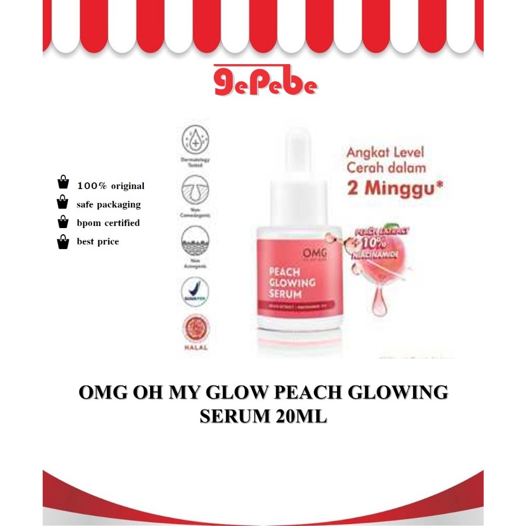 Jual OMG Oh My Glow Peach Glowing Serum 20ml | Shopee Indonesia