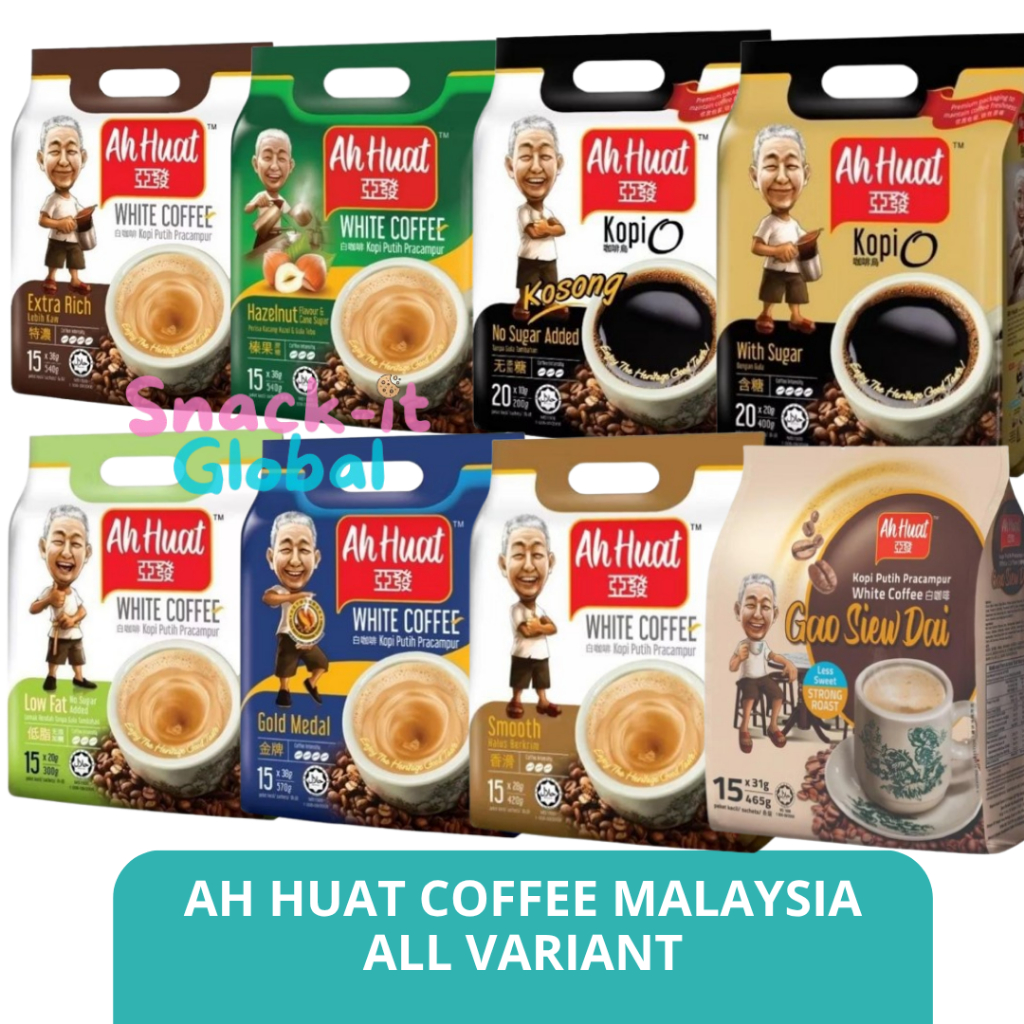 Jual Kopi Ahhuat Ah Huat white coffee 3 in 1 kopi import kopi Malaysia ...