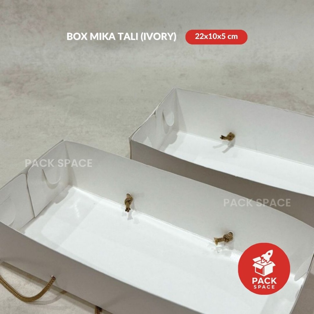 Jual Box IVORY Mika Tali 22x10x5 cm untuk Kotak Brownies Kue Cake Roti ...