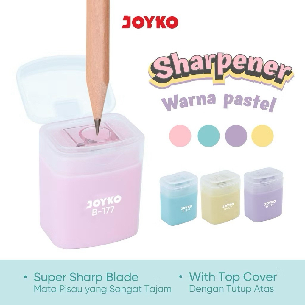 Jual ( 1 PACK ) Rautan Serutan Sharpener B-177 PASTEL COLORS 1 PACK ISI ...