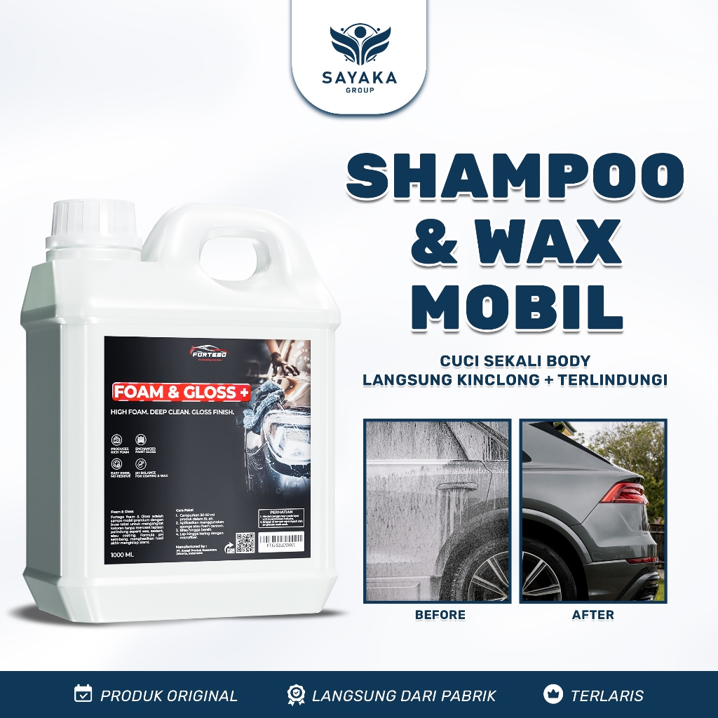 Jual Foam & Gloss+ Shampo Mobil Motor Sabun Cuci Kendaraan Sampo Snow ...