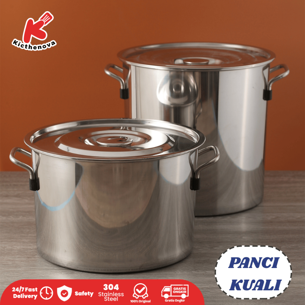 Jual Kitchenova Kuali Panci Besar Sup Panci Rebus Daging Stainless ...
