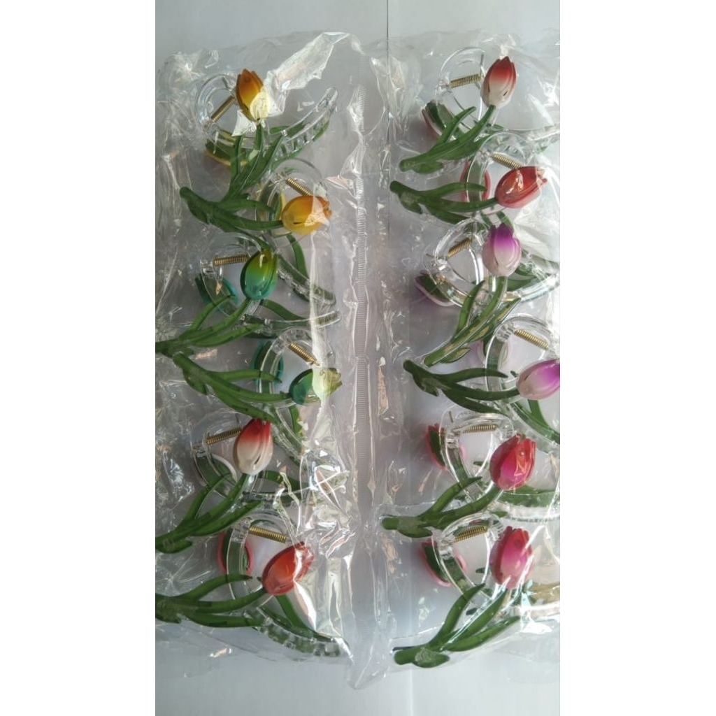 Jual Jepitan Rambut Motif Bunga Tulip Kuncup perpack isi 12pcs Jedai ...