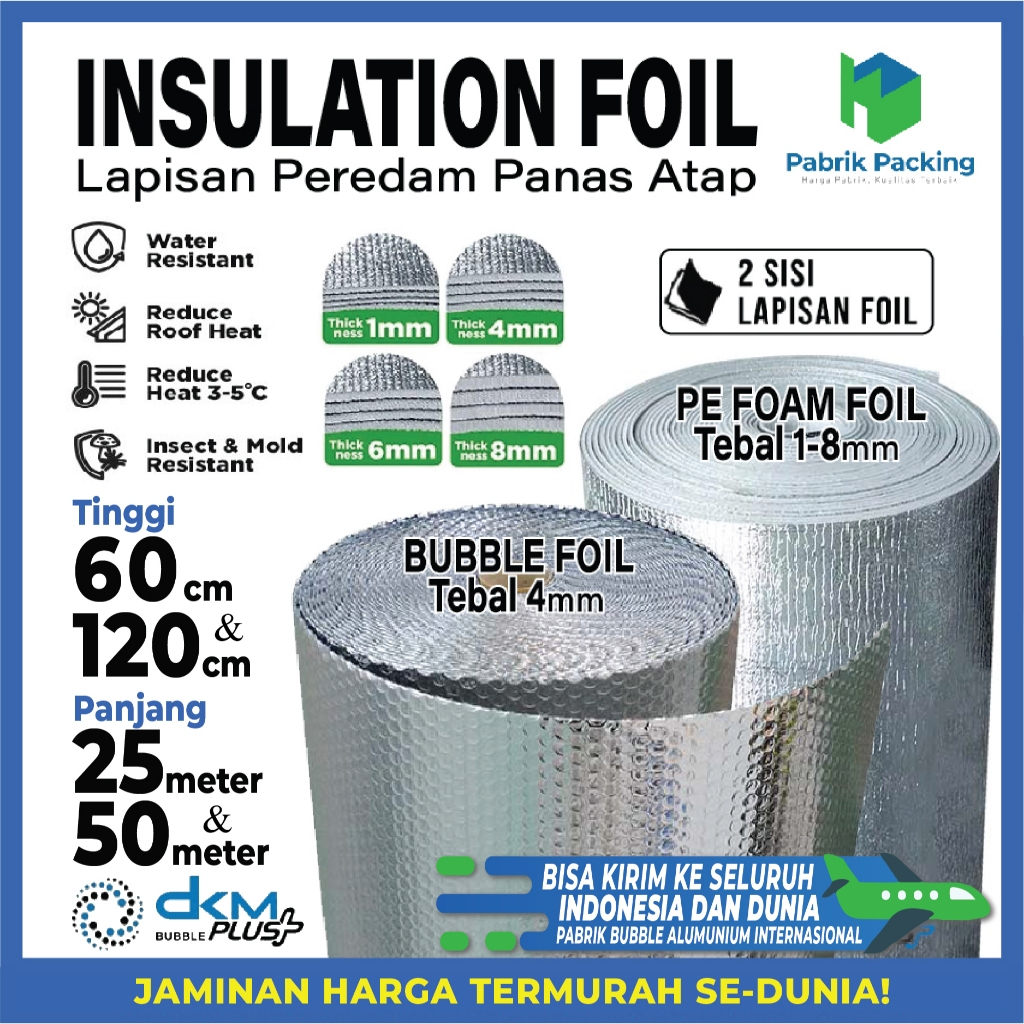 Jual Peredam Panas Atap Bubble Alumunium Insulation Foil Roll PE Foam ...