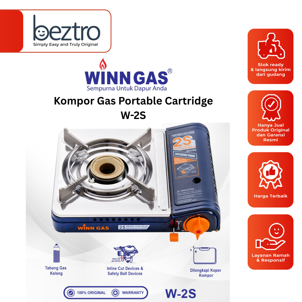 Jual Winn Gas Kompor Gas Tabung Portable Double Safety W-2S Stove Gas ...