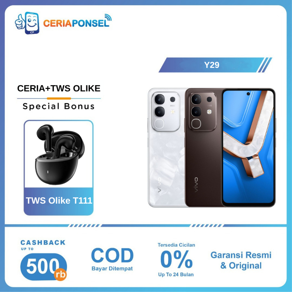 Jual VIVO Y29 6/128GB, 8/128GB & 8/256GB, 6500 mAh | 44W Flash Charge | Snapdragon 685 | Garansi ...