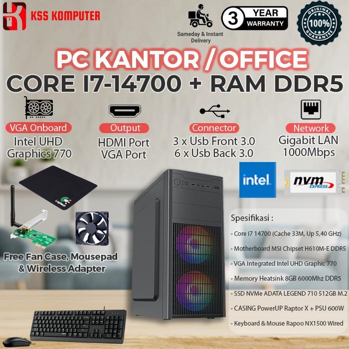 Jual [New] PC/Komputer Core i7 14700 Gen 14th Terbaru + SSD NVME + RAM ...