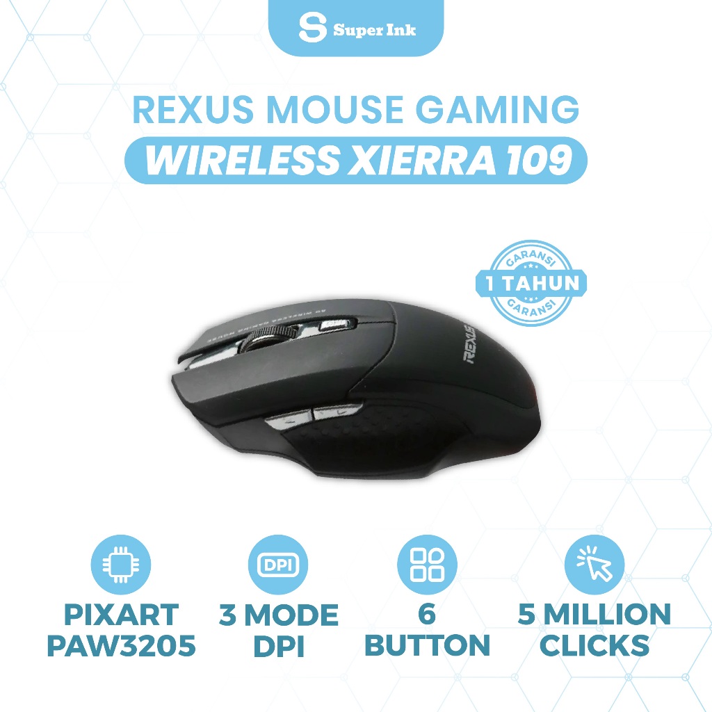 Jual Mouse Wireless Rexus MS 2,4Ghz RX-109 Koneksi Stabil, Desain ...