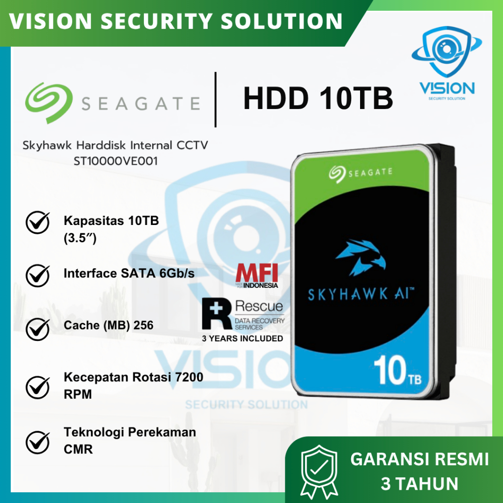Jual Seagate Skyhawk Harddisk 10TB Harddisk HDD Internal CCTV For ...