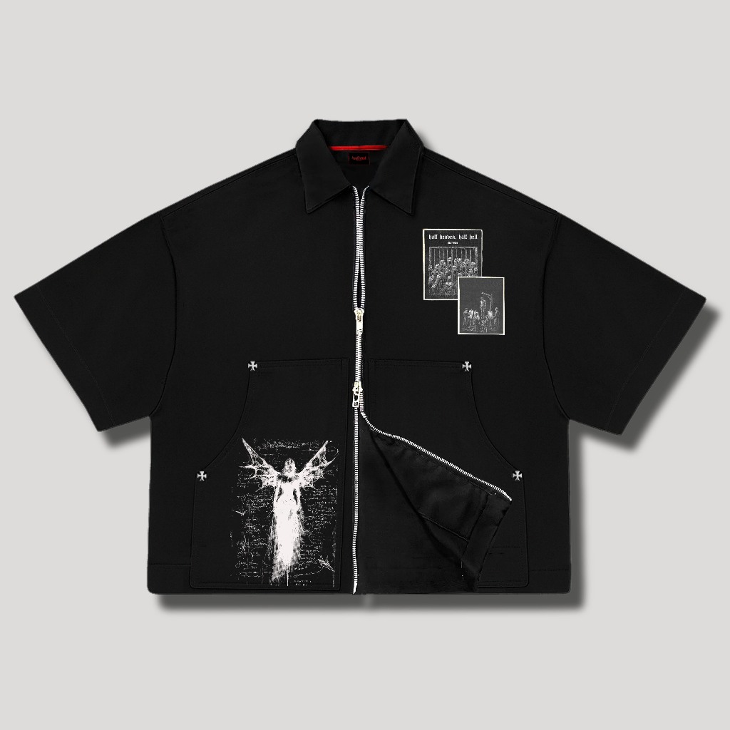 Jual DTRT - WORKSHIRT DOUBLE ZIPPER BOXY FIT KEMEJA KERJA TANGAN PENDEK ...