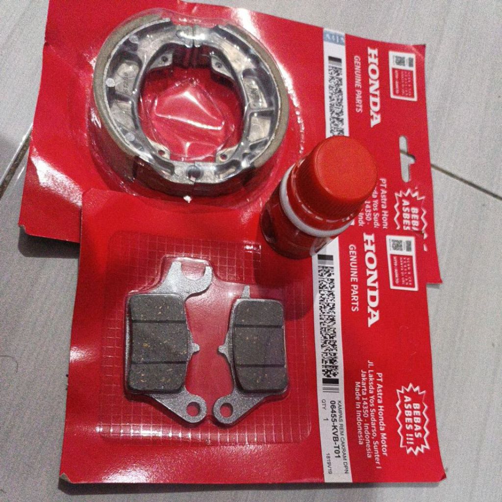 Jual 1 PAKET KAMPAS REM DEPAN BELAKANG + MINYAK REM 50ml, untuk HONDA ...