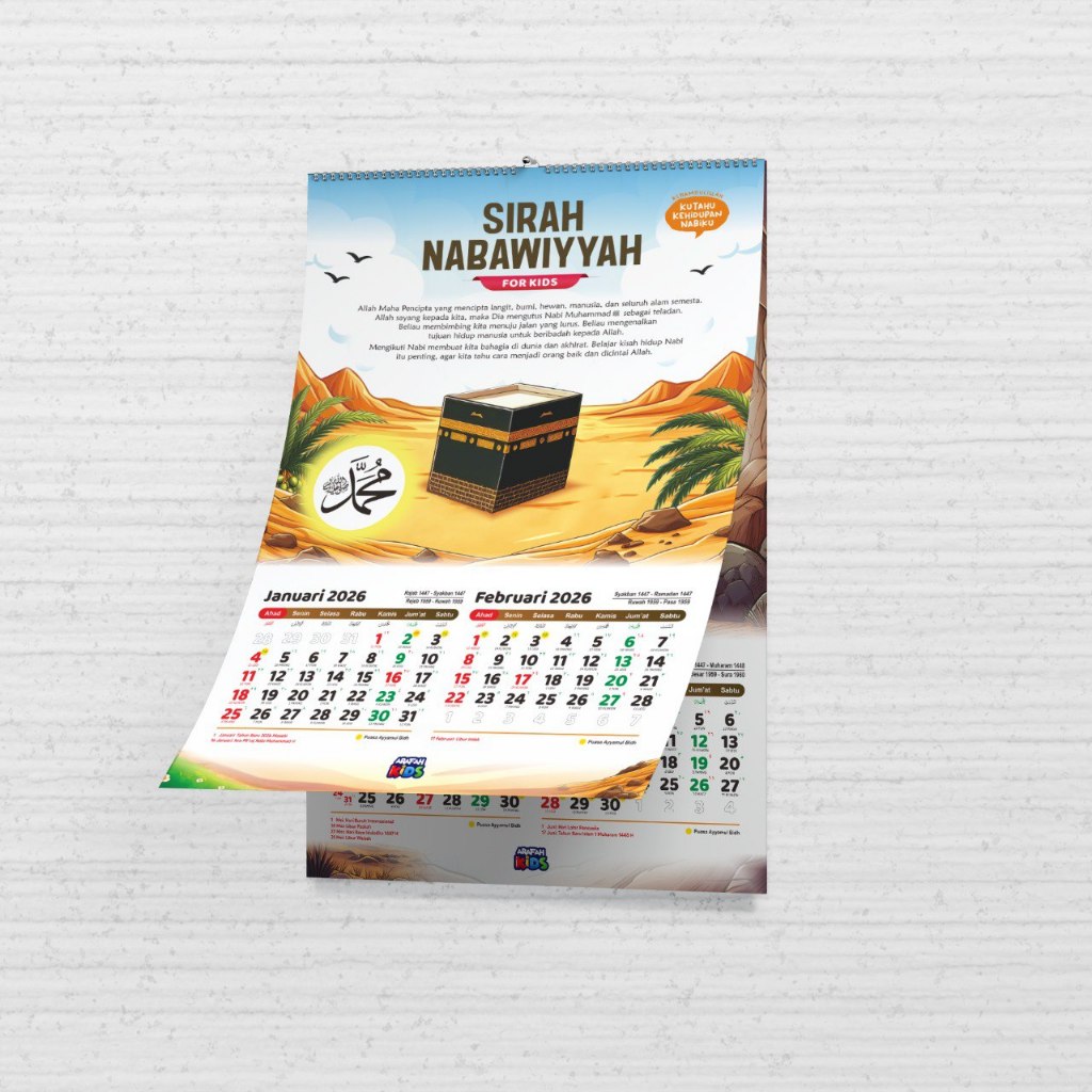 Jual Kalender Anak 2026 Islami Tema Sirah Nabawiyah - Kalender Dinding ...