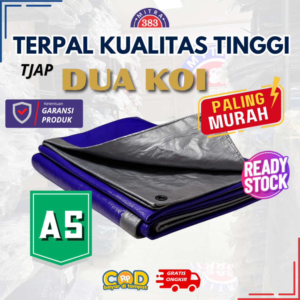 Jual DUA KOI - Terpal A5 Tebal Plastik Biru 2x3 2x4 3x3 3x4 3x5 4x5 4x6 ...