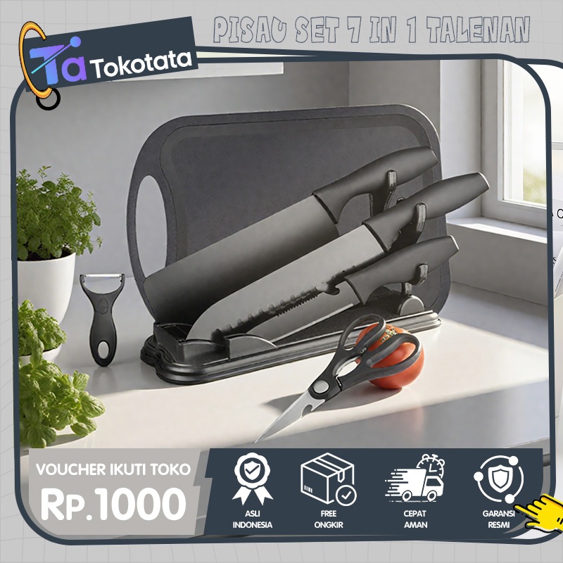 Jual Tokotata pisau set 7In1 Talenan Multifungsi kitchen knife set ...