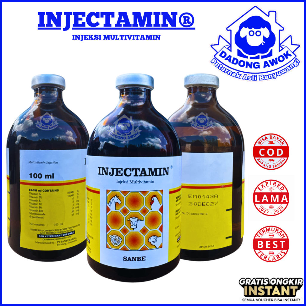 Jual INJECTAMIN 100 ml - MULTIVITAMIN NAFSU MAKAN MELAHIRKAN INFEKSI ...