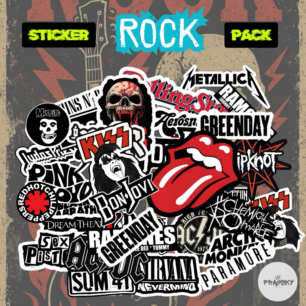 Jual Fragsky - 20&25 Pcs Sticker Spesial Series Band Rock MCR Pink ...