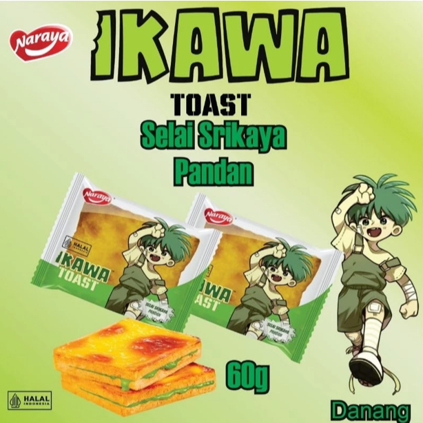 Jual Naraya Ikawa Toast Pandan Roti Panggang Viral Rasa Coklat Cheese ...