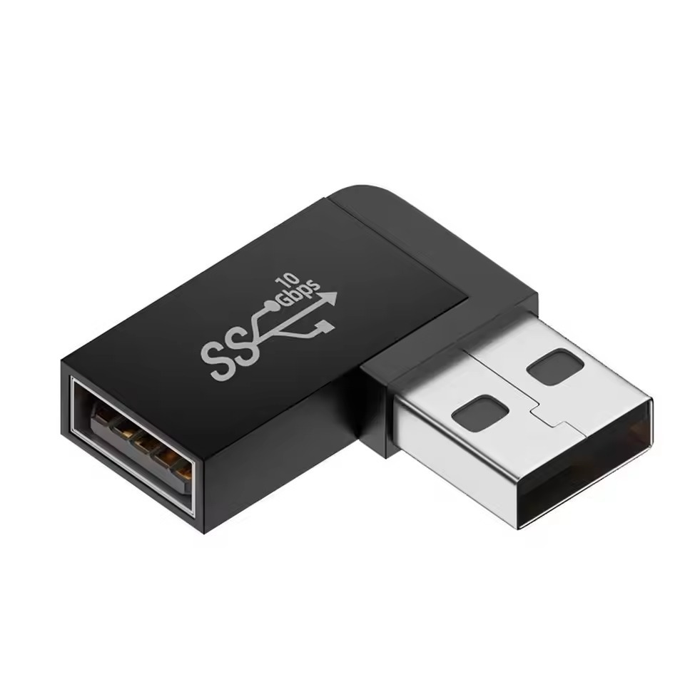 Jual 90 DEGREE L SHAPE USB FEMALE TO USB MALE ADAPTER BLACK REVERSE ...