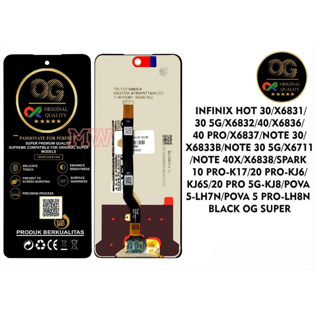 Jual LCD INFINIX HOT 30/X6831/30 5G/X6832/40/X6836/40 PRO/X6837/NOTE 30 ...