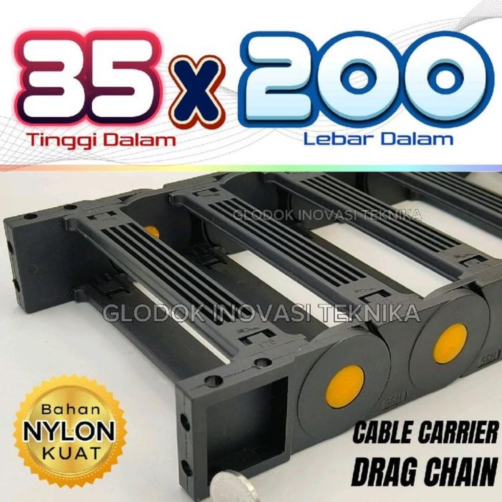 Jual Cable carrier drag chain pembawa kabel nylon nilon wire 35 x 200 ...