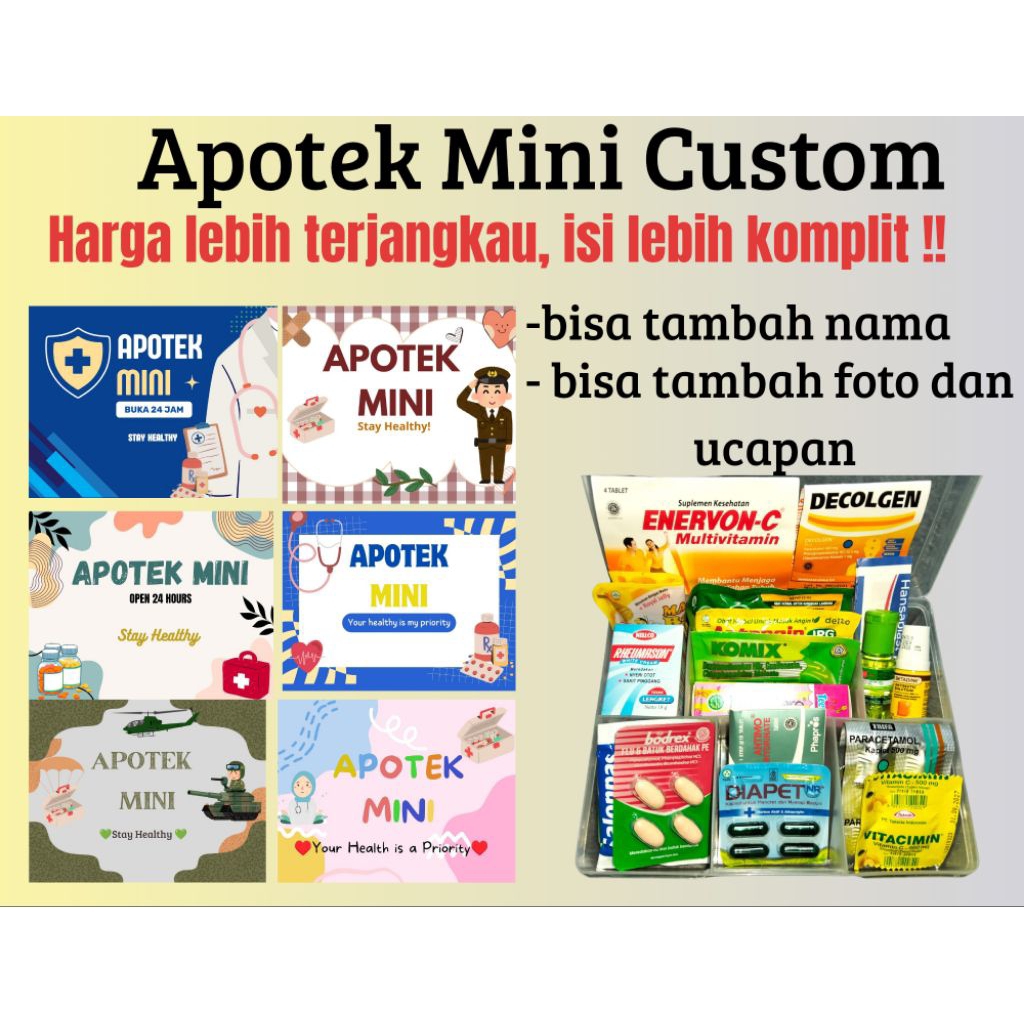 Jual Apotek mini (READY STOK) obat lengkap TERMURAH cocok untuk kado ...
