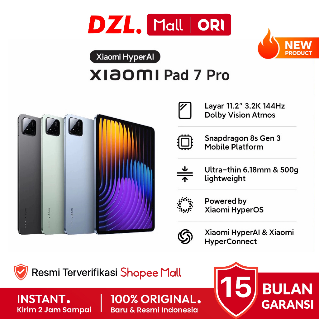 Jual DZL - Tablet XIAOMI Pad 7 Pro 12/512 GB Original Resmi Official Store Mall Tab Gaming Ori ...