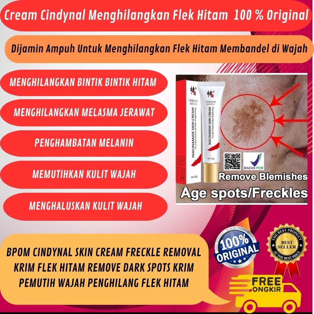 Jual Cream Crem Krim Penghilang Flek Hitam Bintik hitam Jerawat / Cindynal Whitening Freckle ...